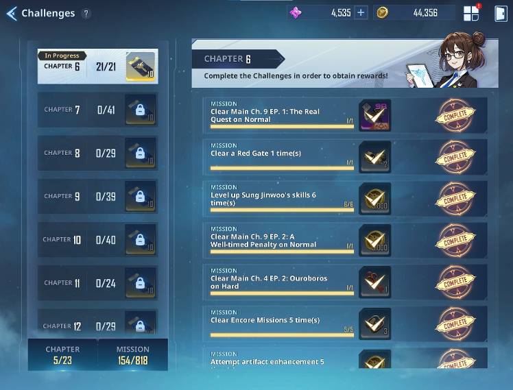 Can't claim my Chapter Challenge rewards + can't progress any further ...