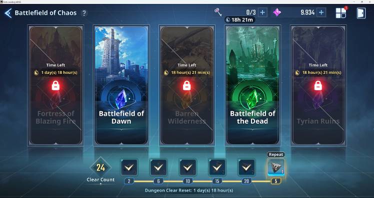 BOC clear count - Solo Leveling:ARISE