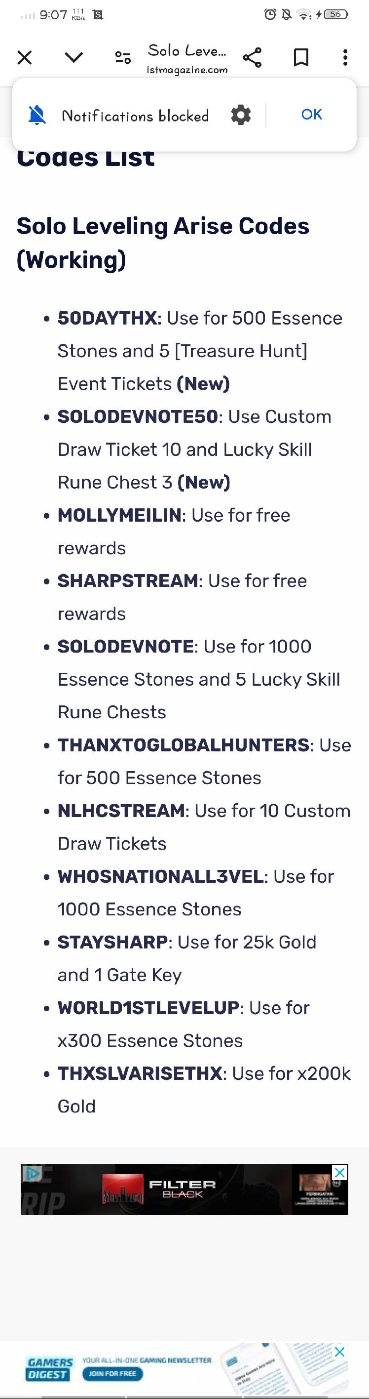 REDEEM CODES - Solo Leveling:ARISE