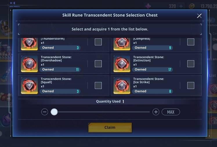 500th day transcendence skil rune selection chest - Solo Leveling:ARISE