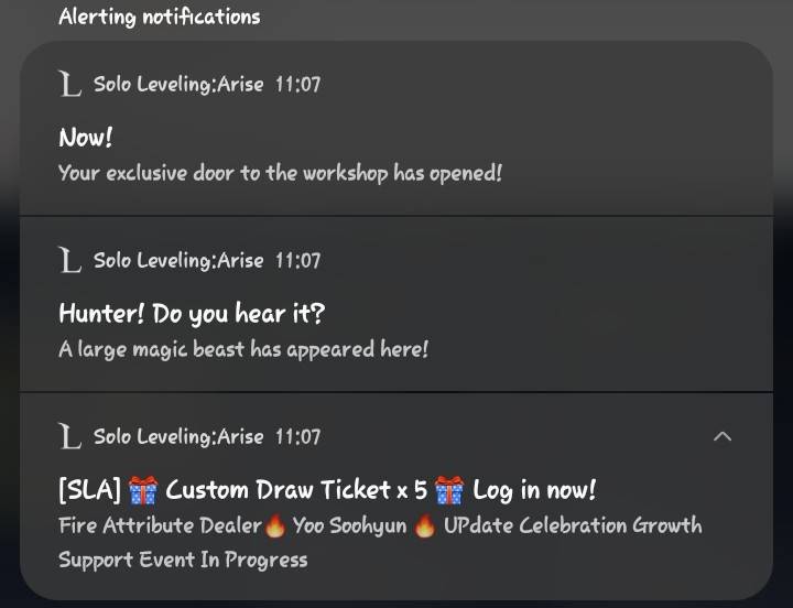 The type of notification that I like to see - Solo Leveling:ARISE