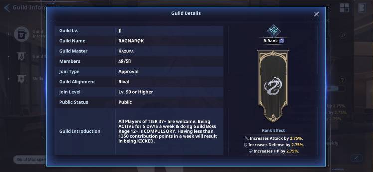 " RAGNARØK " GUILD RECRUITMENT [LEVEL 11]ㅤGLOBAL RANKING TOP71 in C1 ...