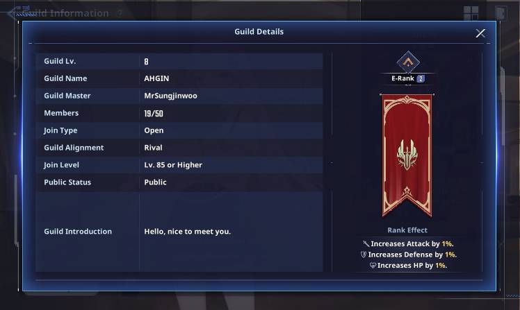 Guild invitation - Solo Leveling:ARISE