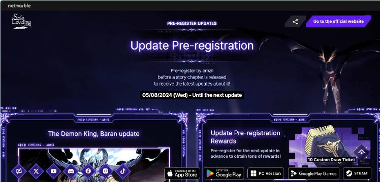 New Content Pre-registration rewards! - Solo Leveling:ARISE