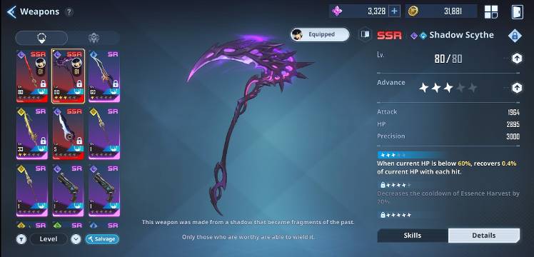 (F2P) Just upgraded Shadow Scythe to A3! Share your weapon builds ...