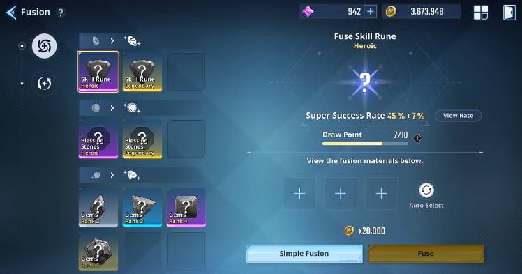 Skill Rune (Fragment) and Blessing Stone (Powder) option not showing up ...