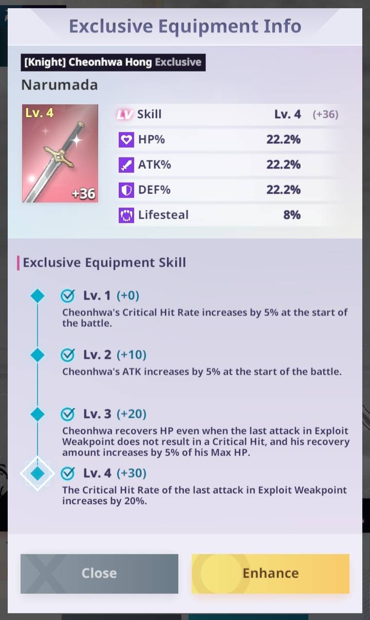 [Knight] Cheonwha Hong Lvl 4. Exclusive equipment - Tower of God: New World