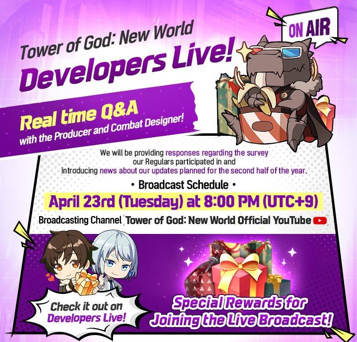Developers Live Schedule Information | Tower of God: New World
