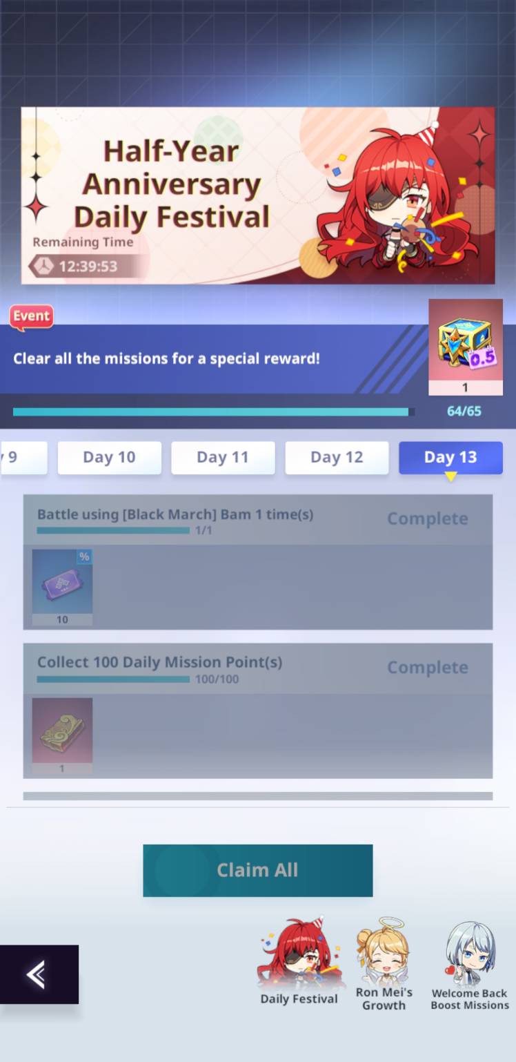 Can't claim SSR+ from Half-year anniversary daily event - Tower of God: New World